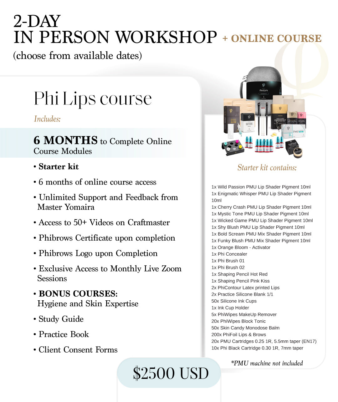 PHI LIPS IN PERSON COURSE – USA Microblading Store